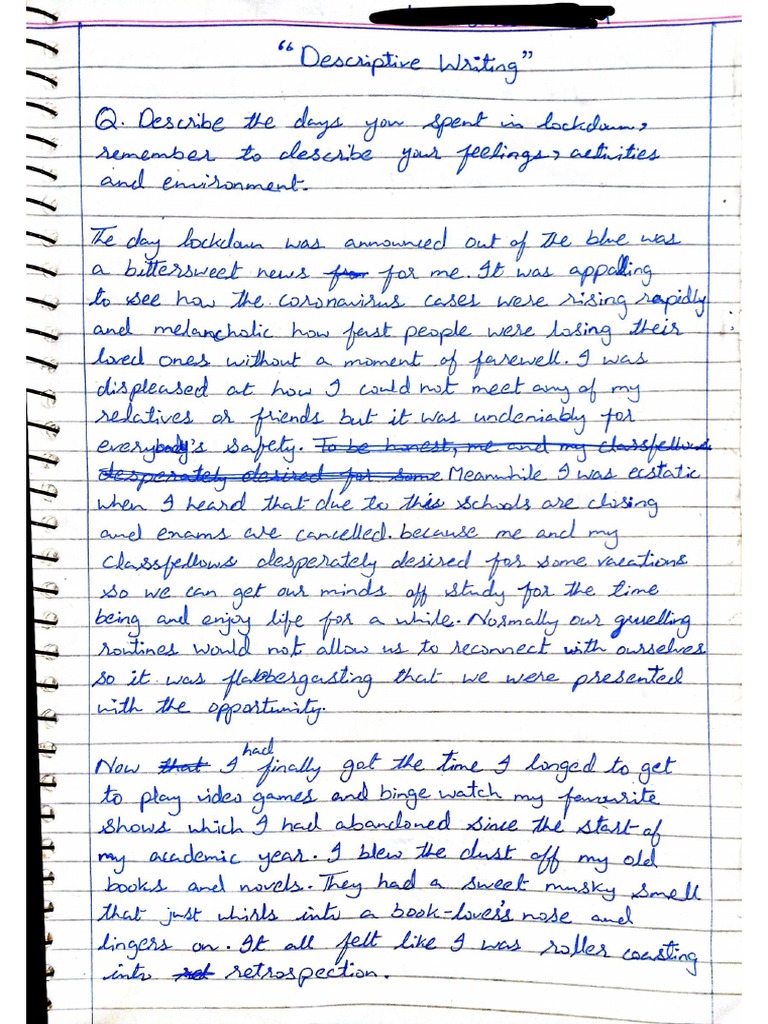 Descriptive Writing O Level Example | PDF