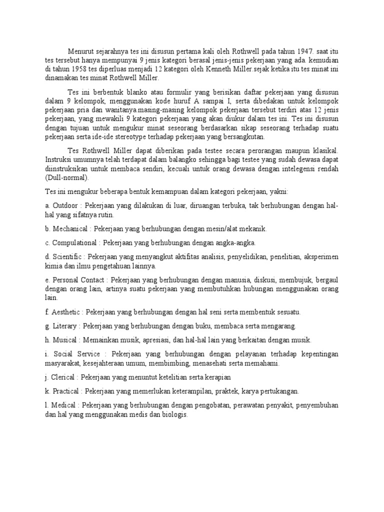 Langkah-Langkah Tes Minat | PDF