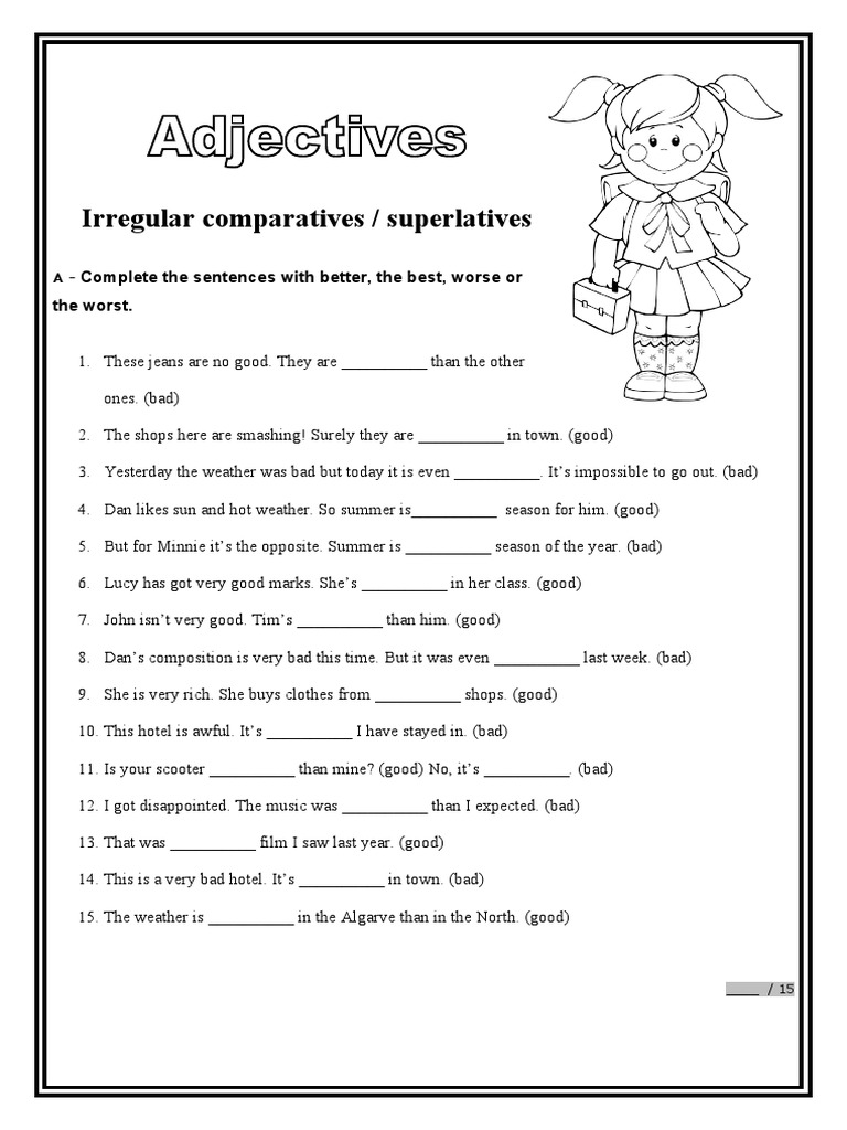 Irregular Comparatives and Superlatives | PDF