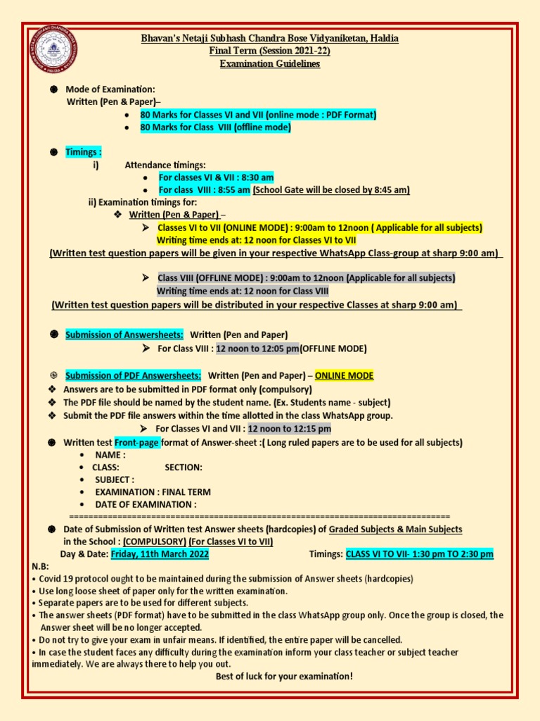 Written Test Question Papers Will Be Given in Your Respective Whatsapp ...