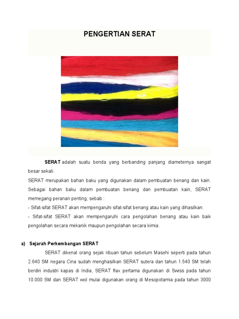 Jenis dan Sejarah Serat Tekstil | PDF