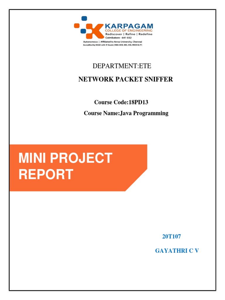 Mini Project: Network Packet Sniffer | PDF | Computer Network | Java ...