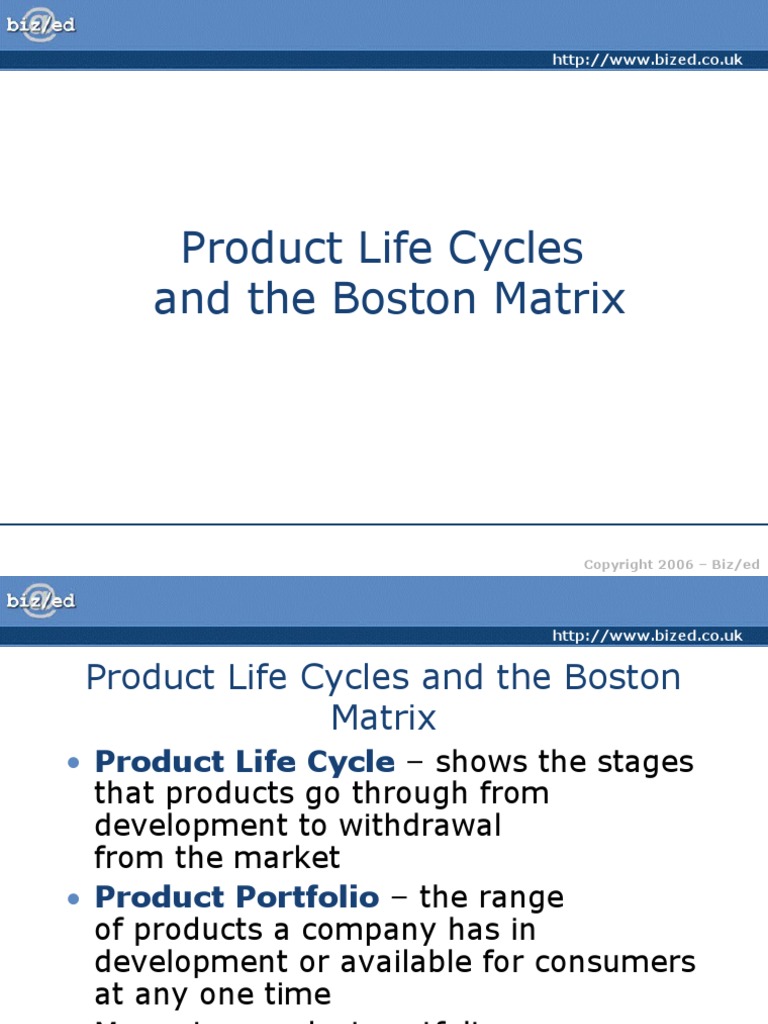 Product Life Cycles and The Boston Matrix | PDF | Marketing | Economics