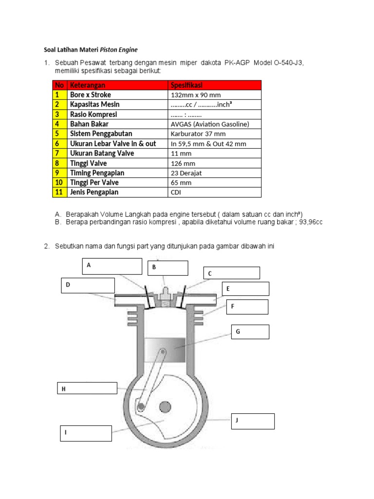 Latihan Soal Piston Engine - Daniel | PDF