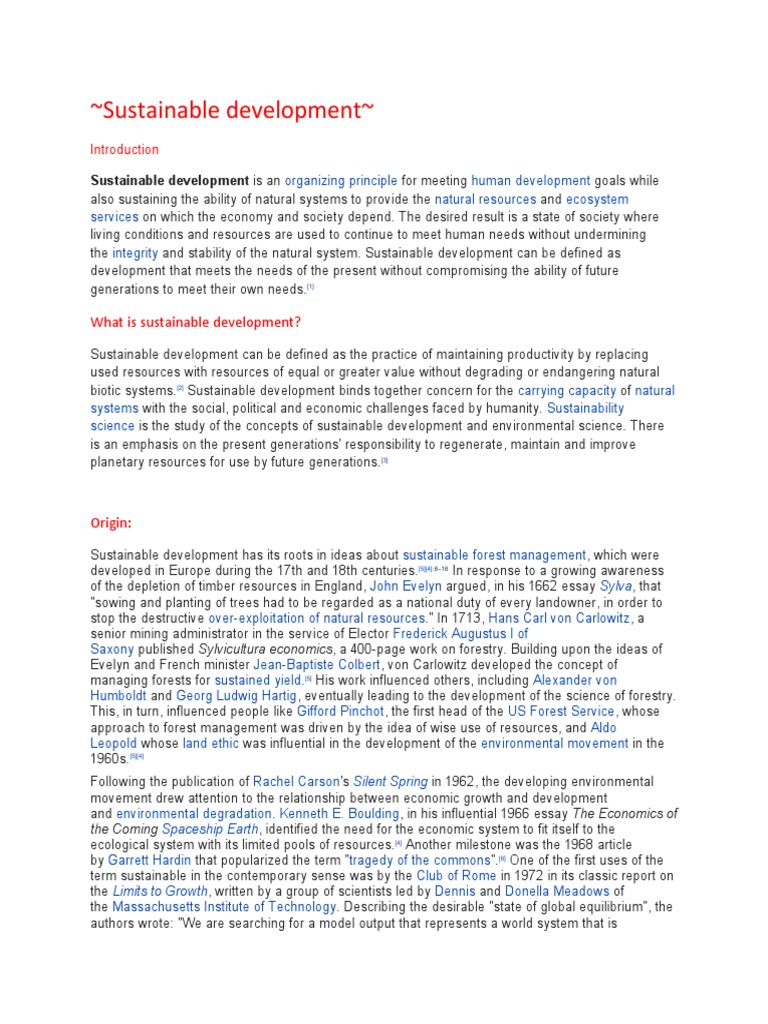 Sustainable Development | Download Free PDF | Sustainable Development ...