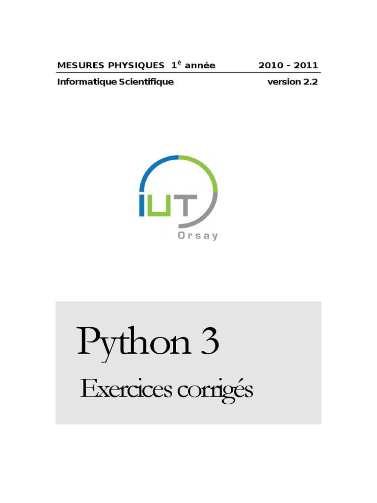 Exercices Python3 | PDF | Classe (informatique) | Structure de contrôle