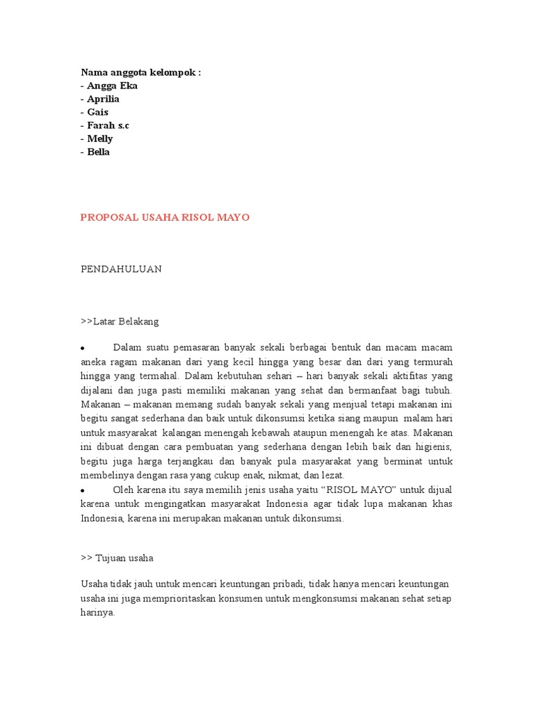 PROPOSAL Es Kelapa Muda | PDF