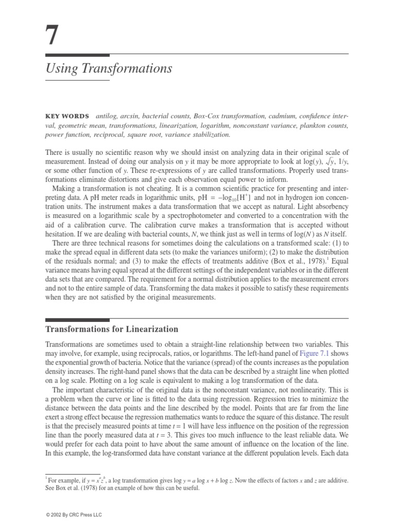 Using Transformations: Key Words | PDF | Logarithm | Regression Analysis