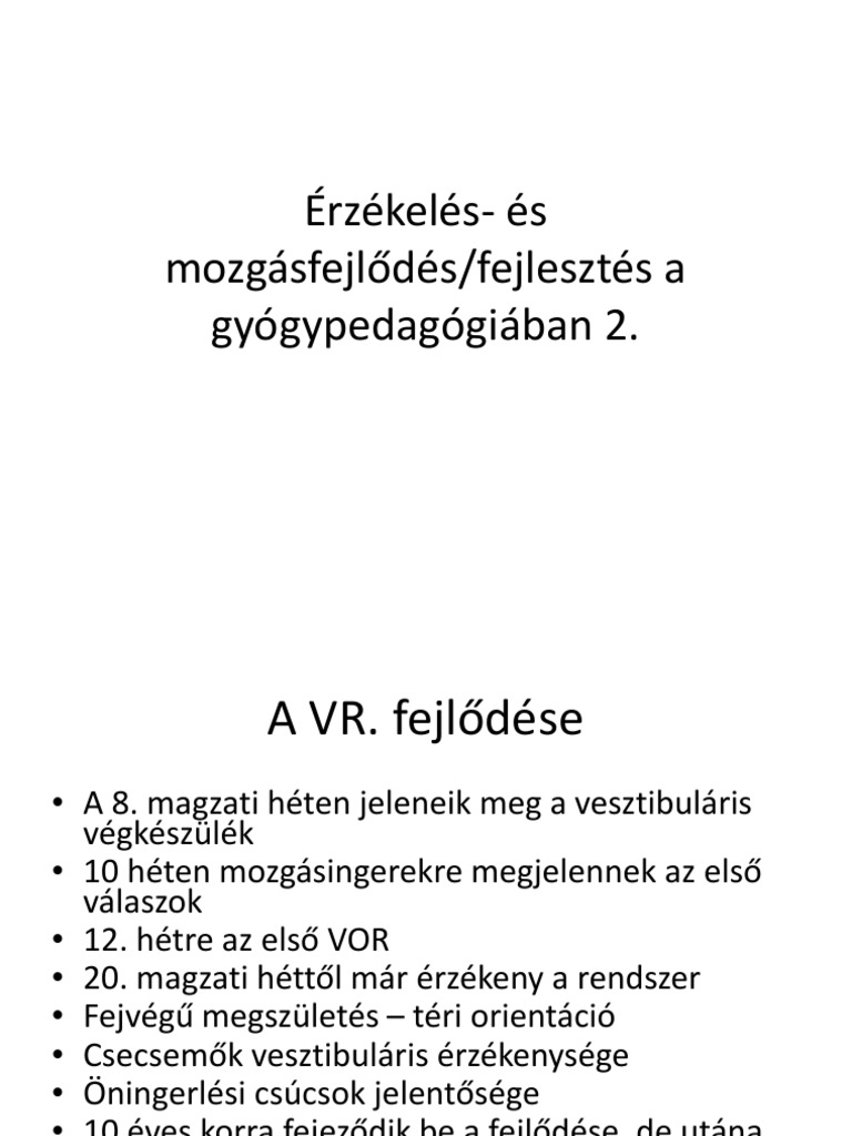 Érzékelés - És Mozgásfejlődés - Lev2 | PDF