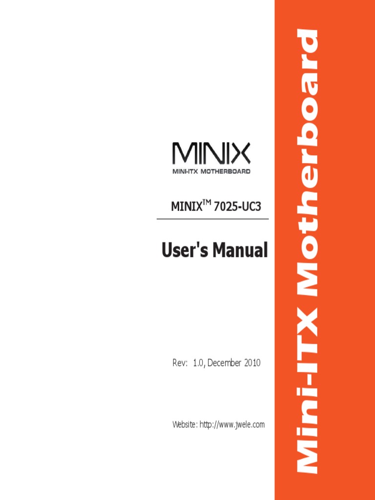 User's Manual: Minix 7025-UC3 | PDF | Bios | Read Only Memory