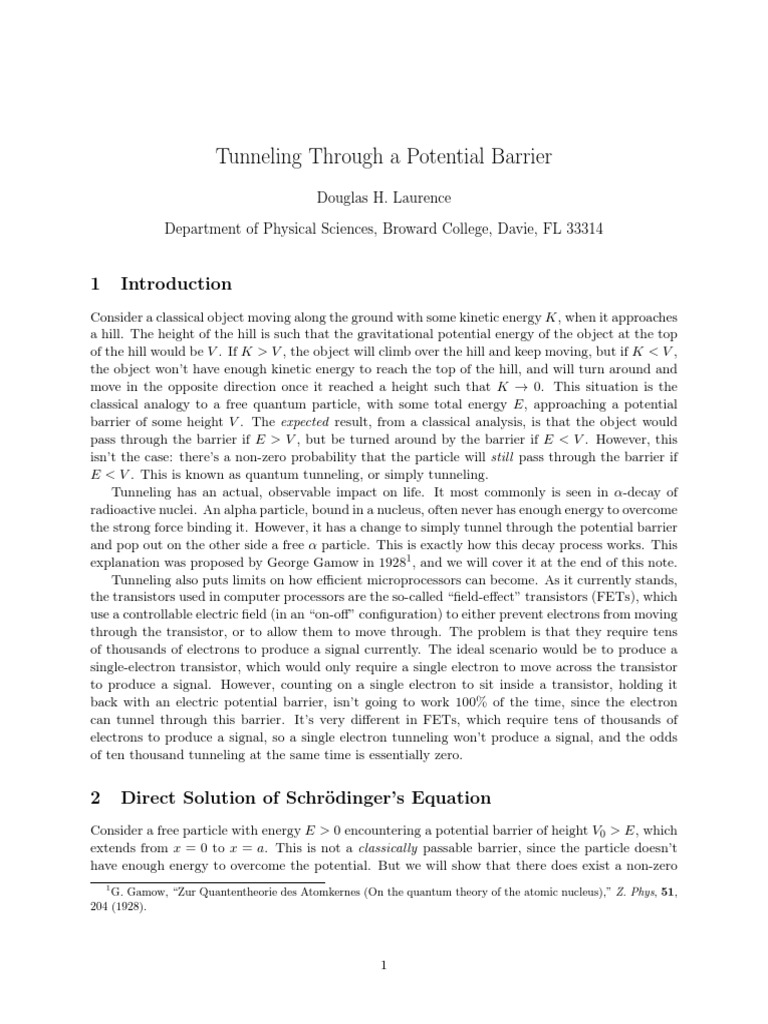 Quantum Tunneling Explained | PDF | Quantum Tunnelling | Atomic Nucleus