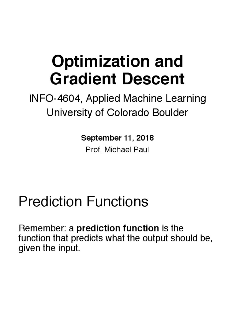 Slides-4 Optimization Extra Gradient Descent | PDF | Maxima And Minima ...