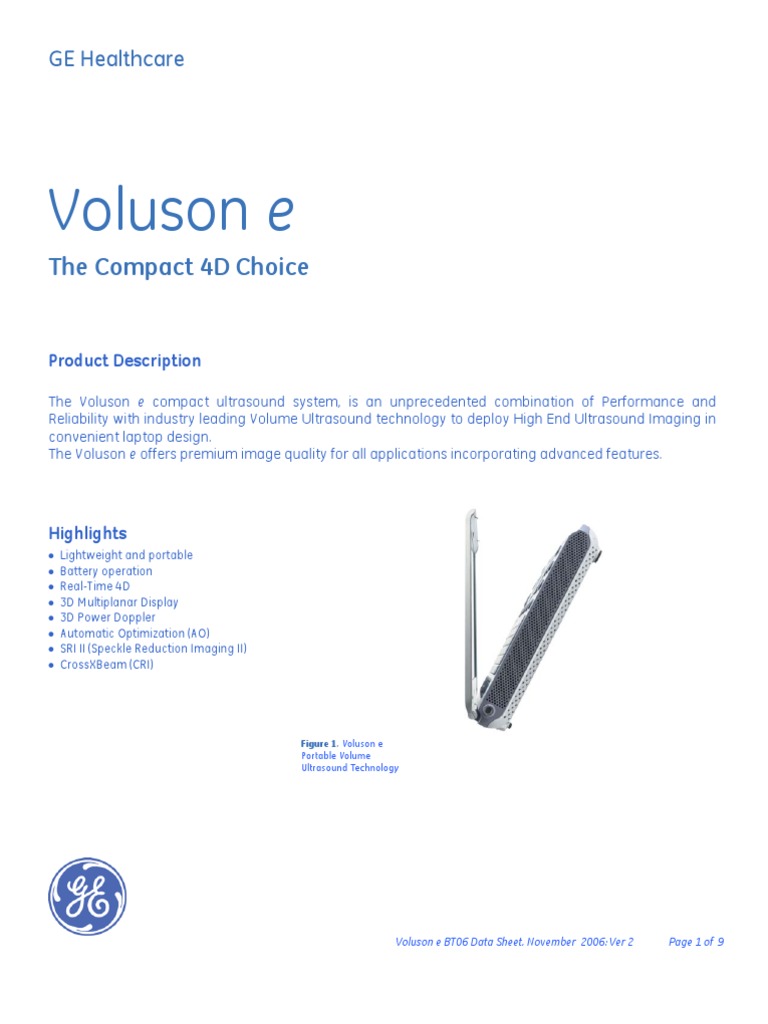 GE Voluson e PDF | PDF | Medical Ultrasound | Usb