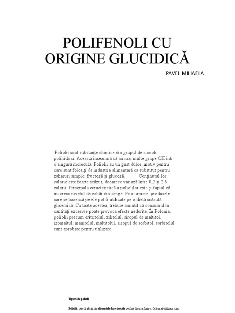 Polifenoli Cu Origine Glucidică | PDF