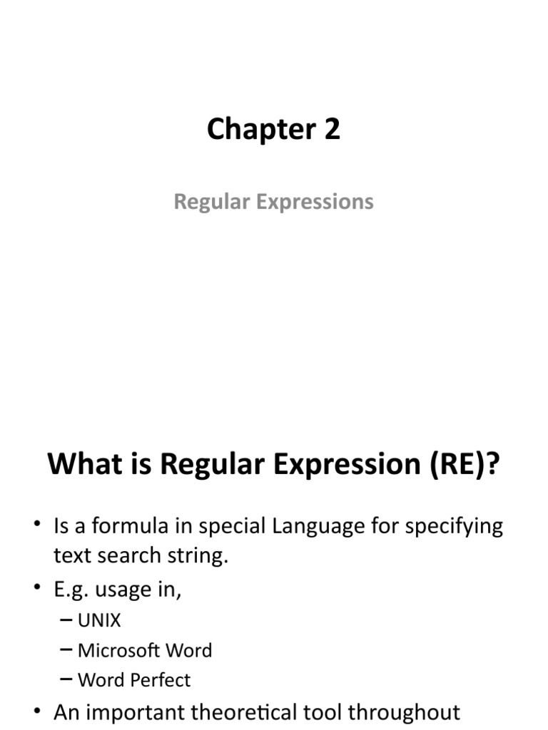 Chapter 2 - Regular Expression | PDF | Regular Expression | Computing