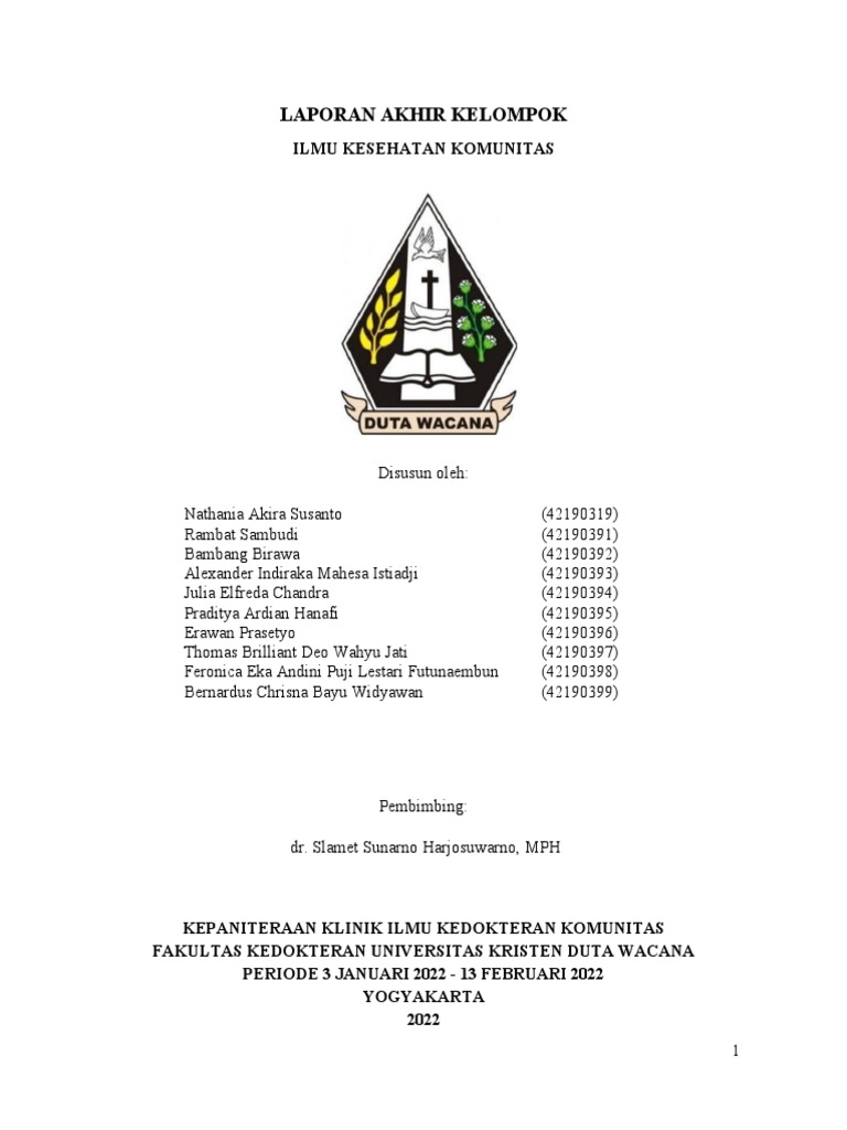 Laporan Akhir Kelompok Puskesmas Sanden | PDF