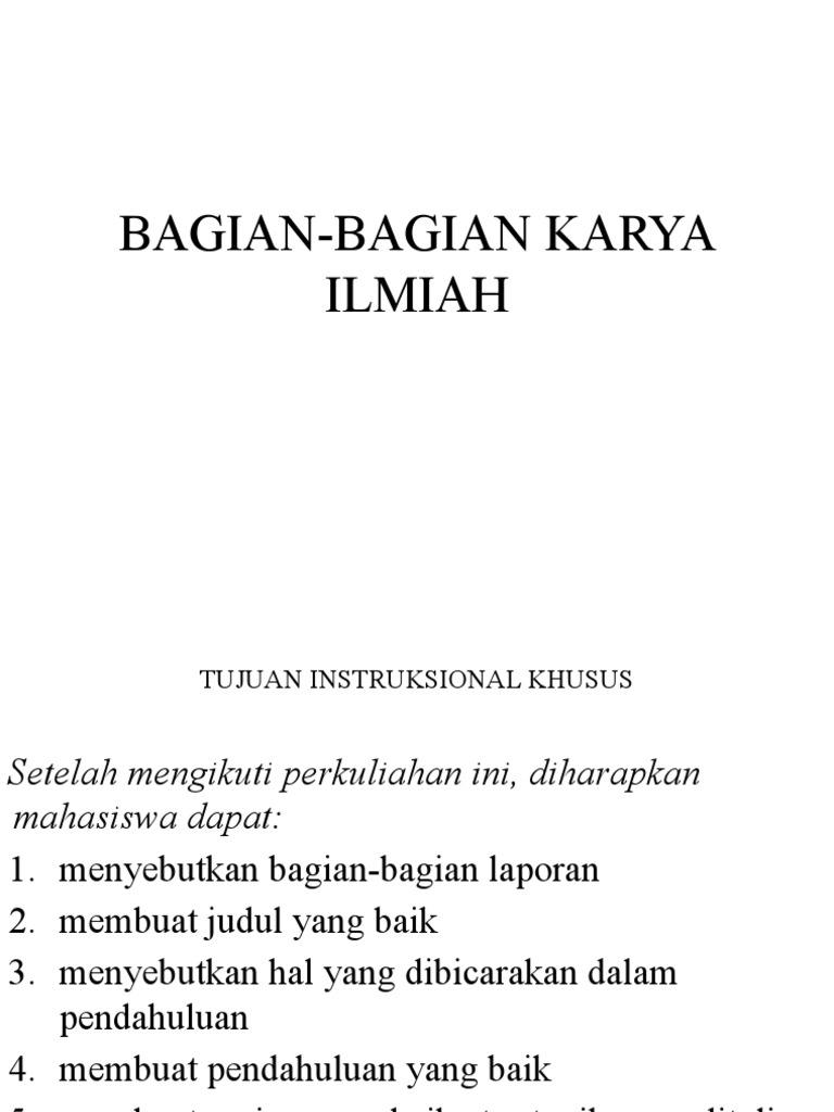 Struktur Karya Ilmiah yang Efektif | PDF