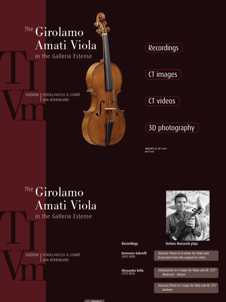 The Girolamo Amati Viola in The Galleria Estense | PDF | 3 D Computer ...