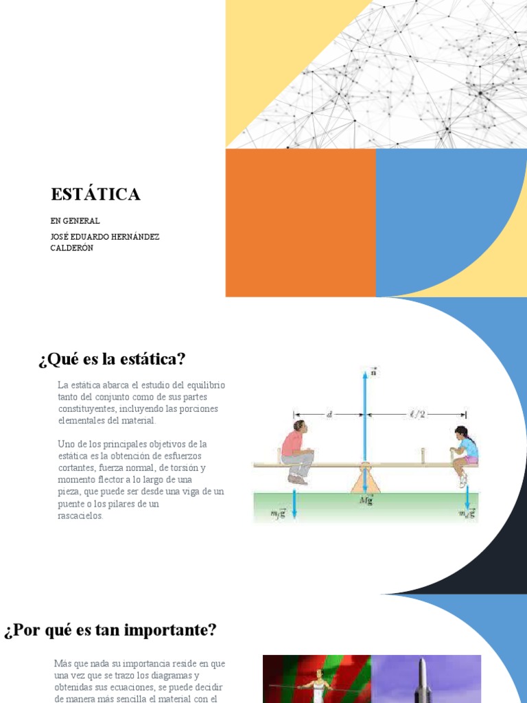 Presentación de Estática | PDF | Ingeniería mecánica | Ingeniero civil
