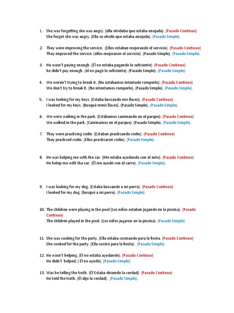 20 Oraciones En Pasado Simple – 50 Ejemplos de Oraciones con Verbos ...