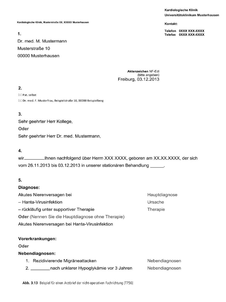 Arztbrief Allgemein Muster | PDF