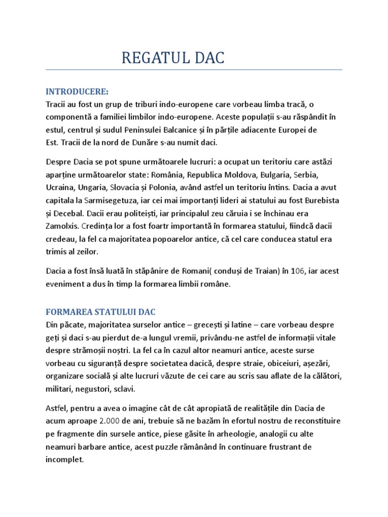 Regatul Dac | PDF