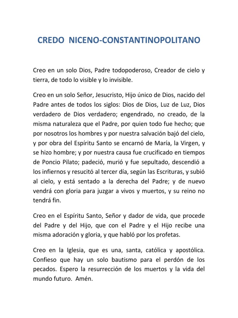 CREDO Niceno - Constantinopolitano | PDF