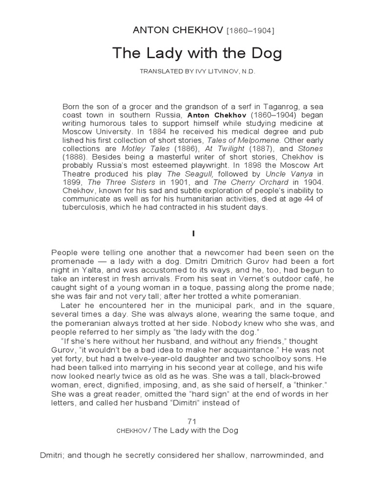 Chekhov The Lady With The Dog | PDF | Anton Chekhov