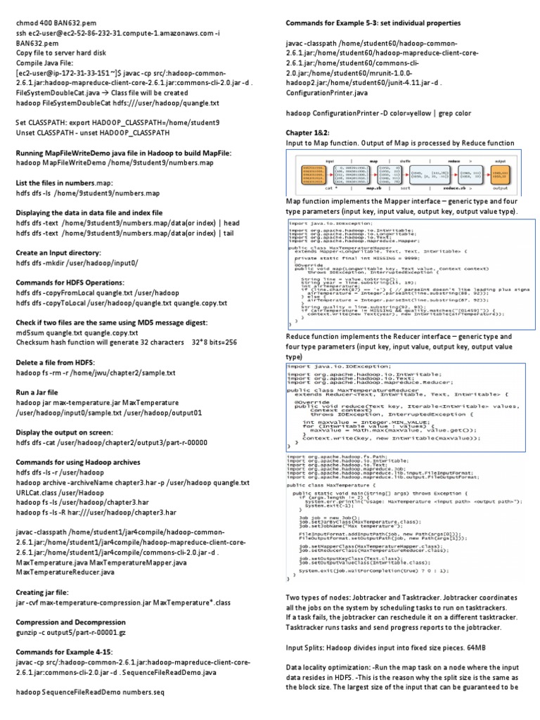 A Collection Of Commands And Code Examples For Working With Hadoop And Hdfs Pdf Apache