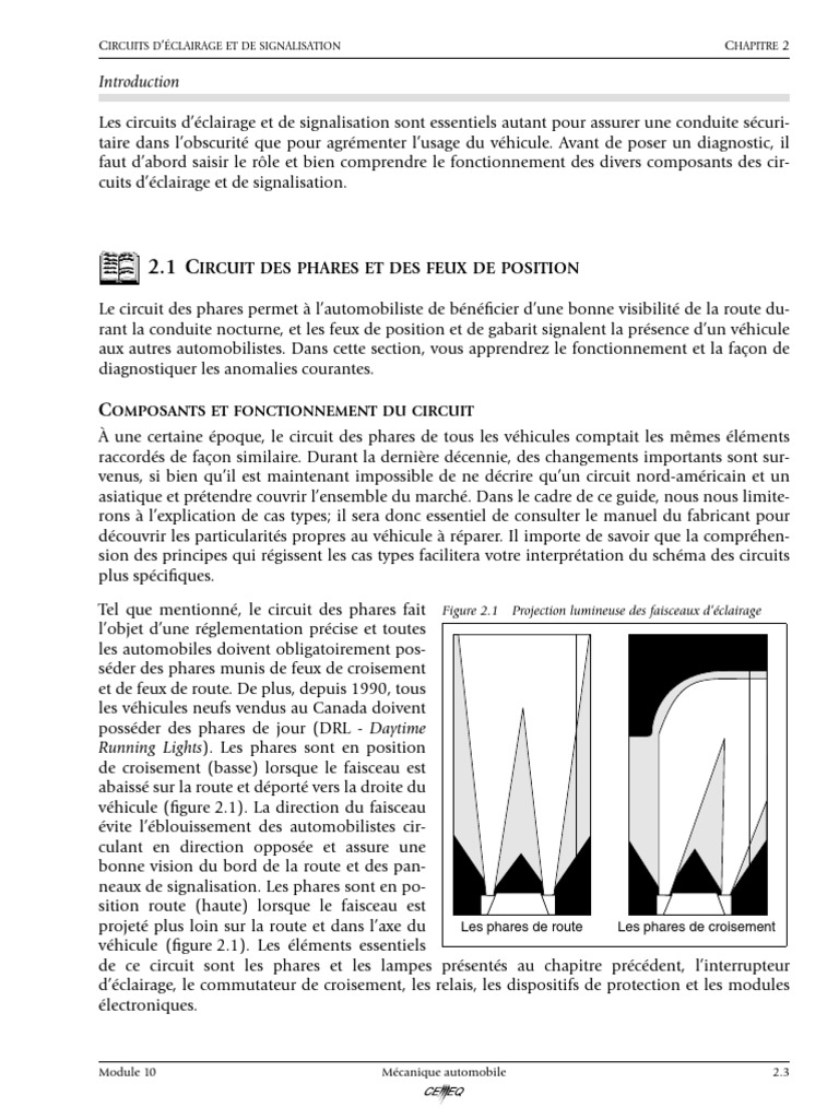 Schémas d'éclairage automobile détaillés | PDF | Phare (automobile ...