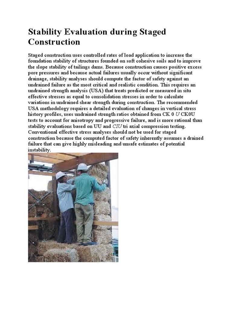 Stability Analysis in Staged Construction | PDF | Science & Mathematics