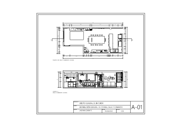Plano de Sala Comedor y Cocina | PDF