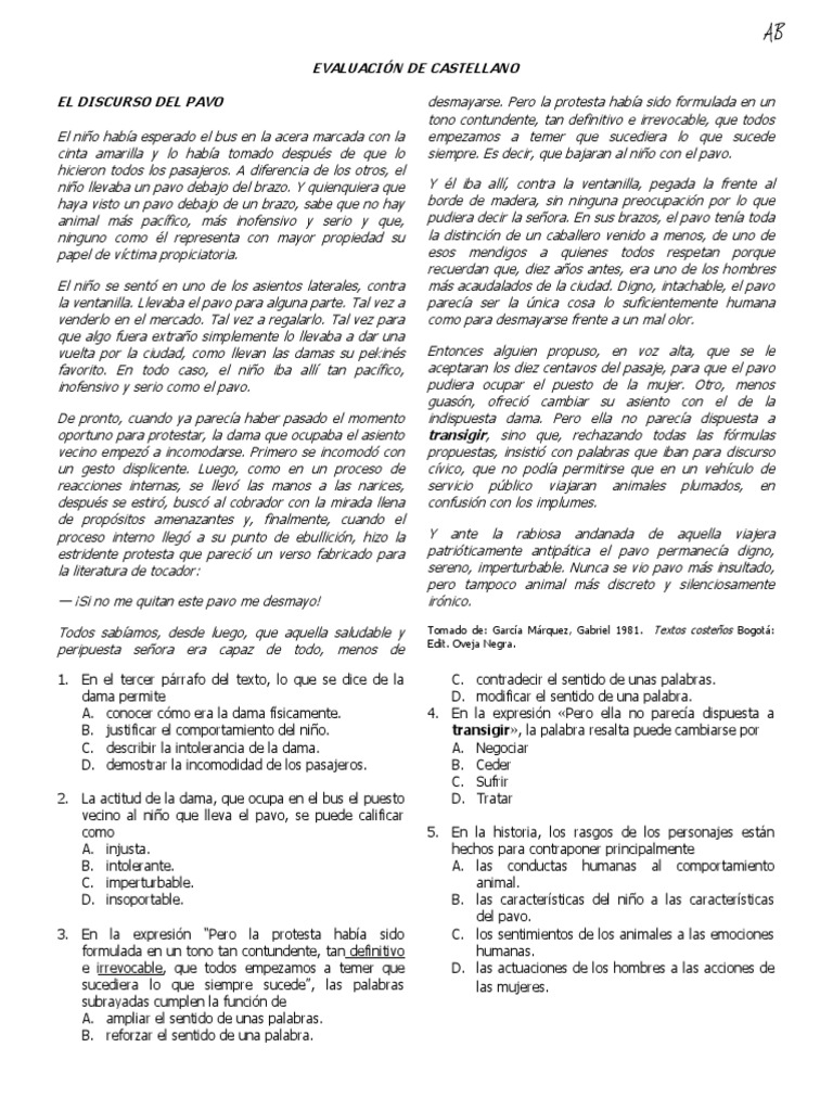 Análisis de "El discurso del pavo" | PDF