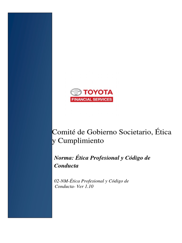 Codigo de Etica y Conducta Toyota | PDF | Business | Contabilidad