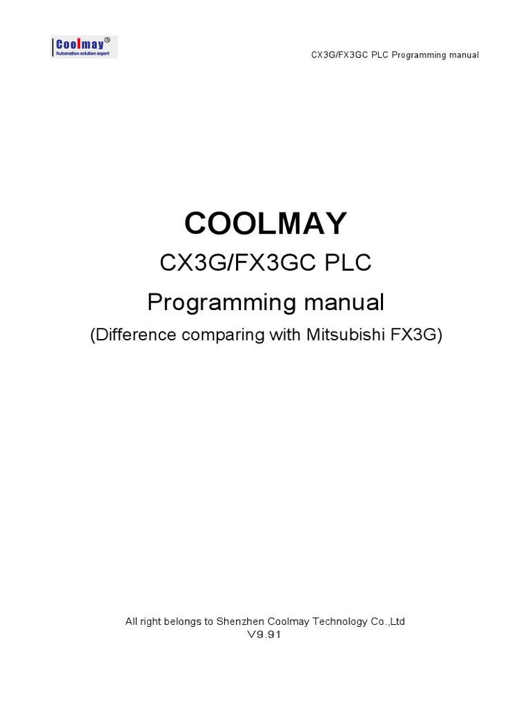 Cx3g Fx3gc Plc Programming Manual Pdf Programmable Logic Controller Analog To Digital 7110