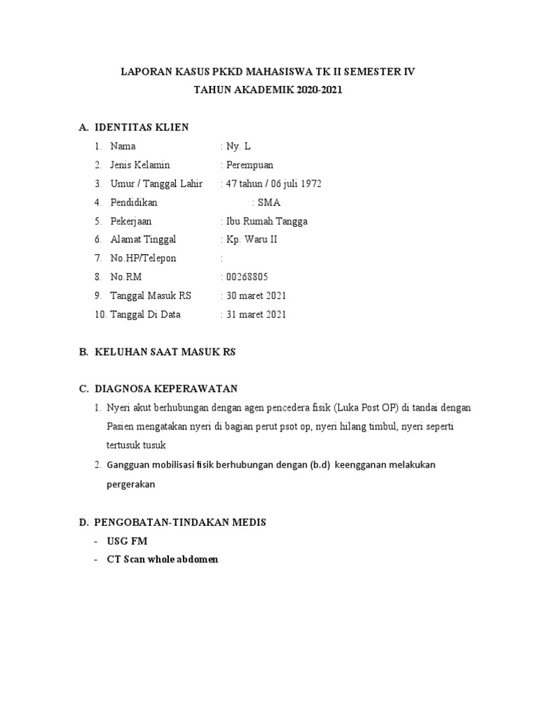 Askep Kista Ovarium Ruang Aster | PDF