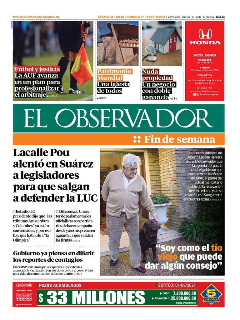 27) El Observador Sabado 31 de Julio y Domingo 01 de Agosto 2021 | PDF ...