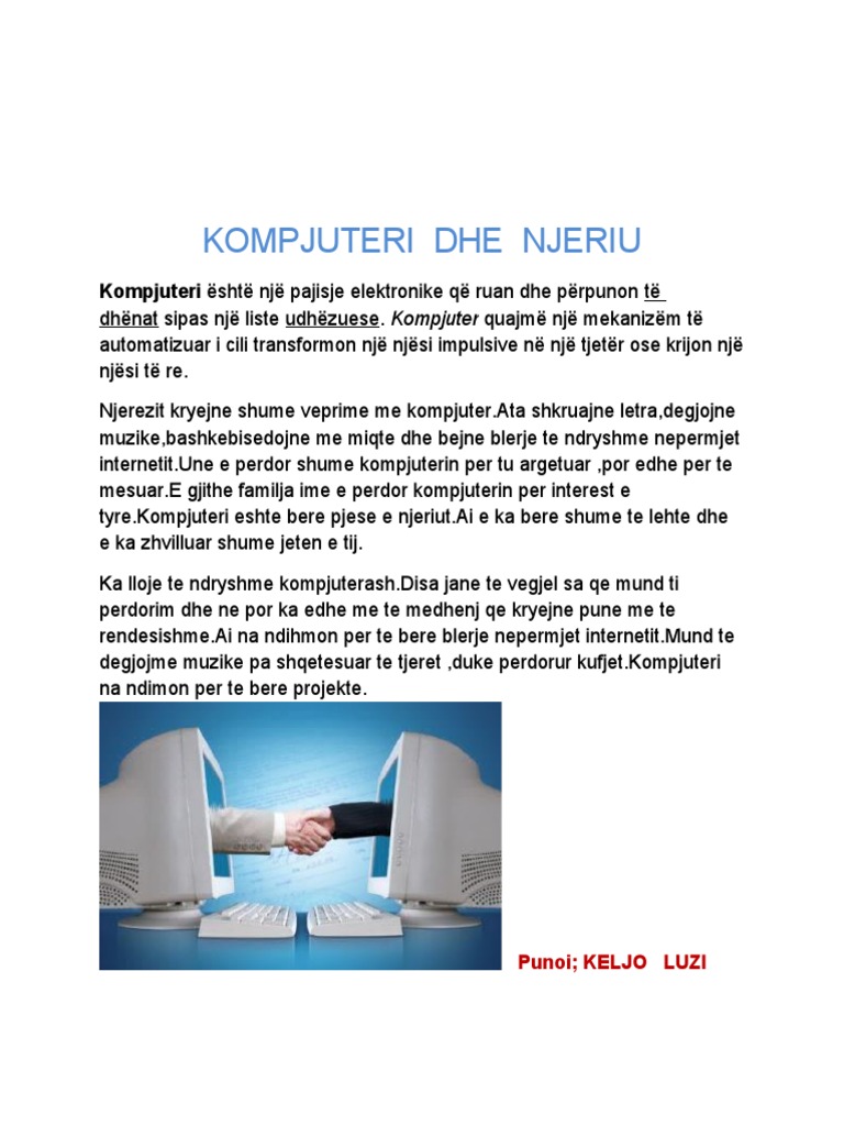 Kompjuteri Dhe Njeriu | PDF