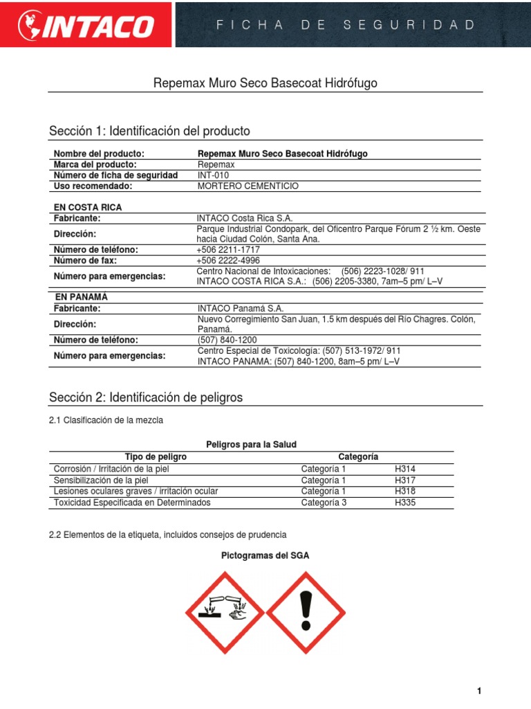 Sds Repemax Muro Seco Hidrofugo w1 Corp | PDF | Quemar | Agua