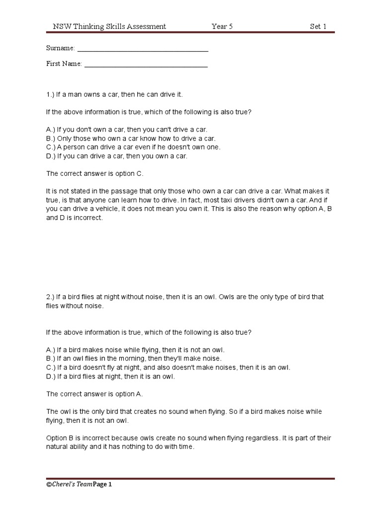 (A) Simple If and Then Question | PDF | Trapping | Owl