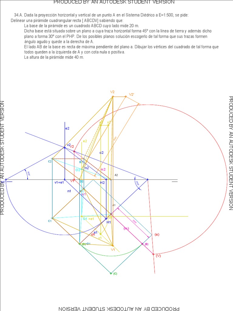P3.1.-Diédrico II | PDF | Geometría euclidiana | Geometria clasica