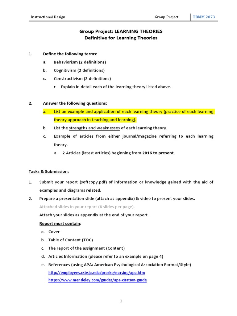 Contoh Assignment Instructional Design | PDF | Instructional Design ...