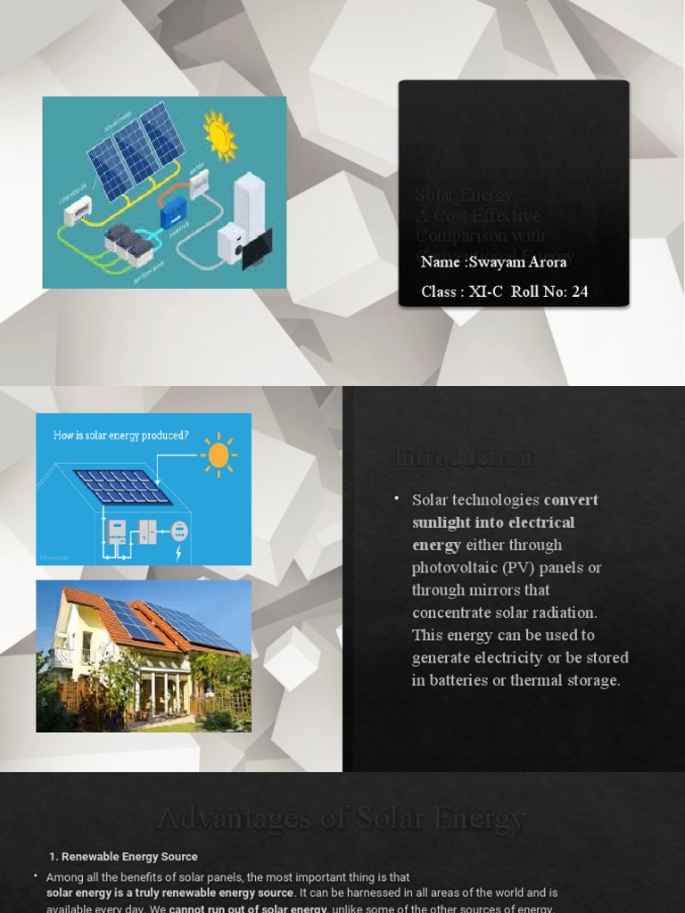 Solar Energy: A Cost Effective Comparison With Conventional Energy ...