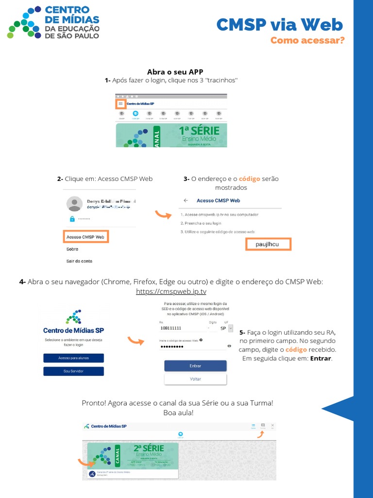 Como Acessar o CMSP Web Passo a Passo | PDF
