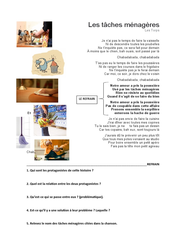 Tâches Ménagères et Relations Amoureuses | PDF