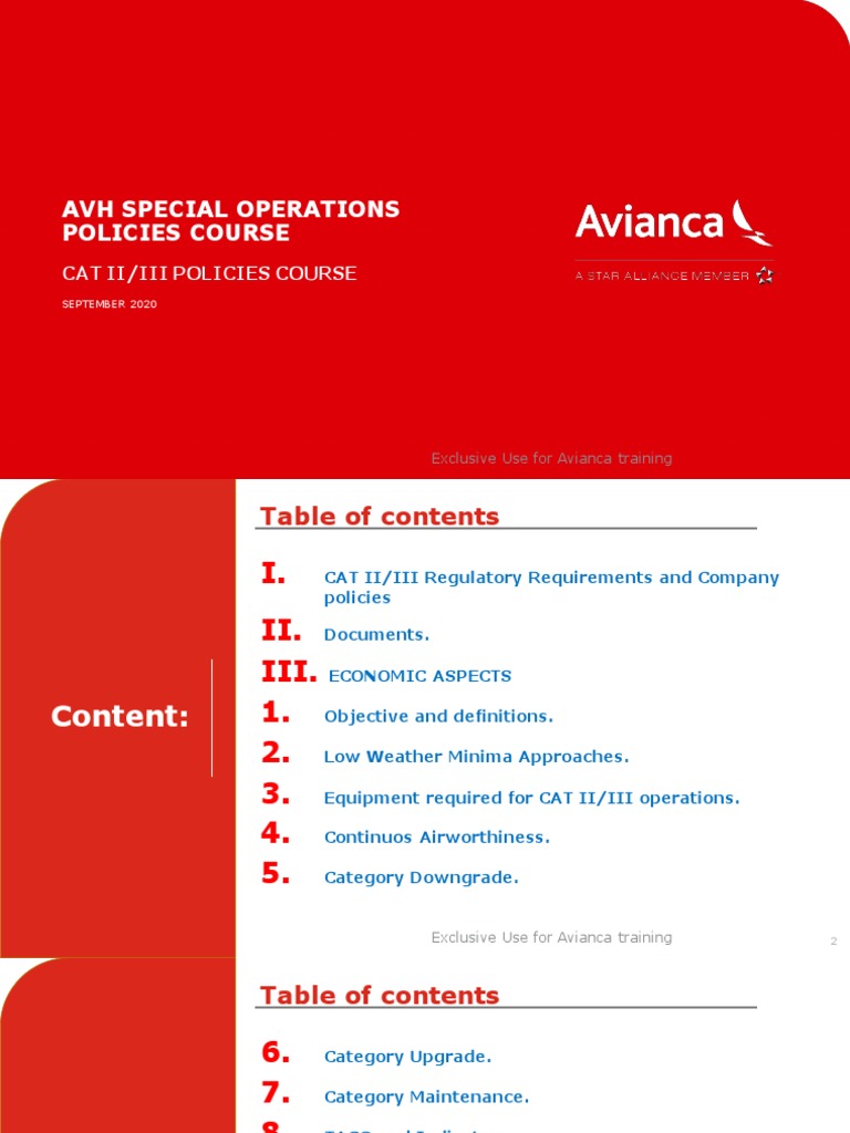 Avianca Special Operations Cat Ii Iii Policies Initial Course | PDF ...