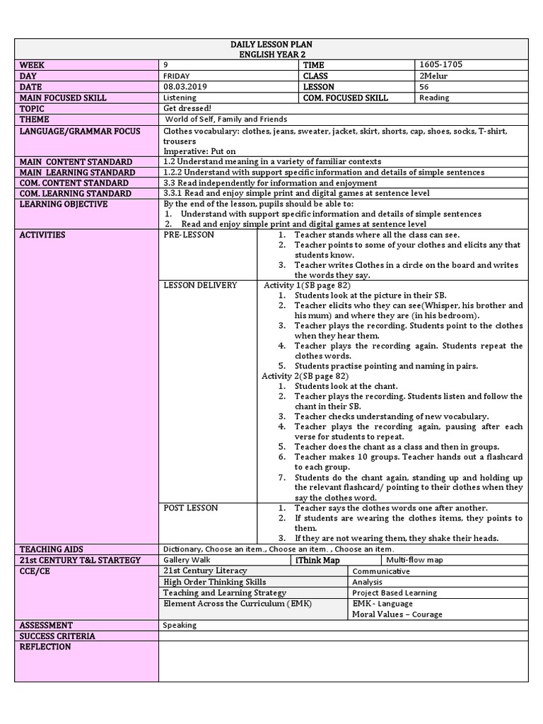 Get Dressed | PDF | Lesson Plan | Teachers