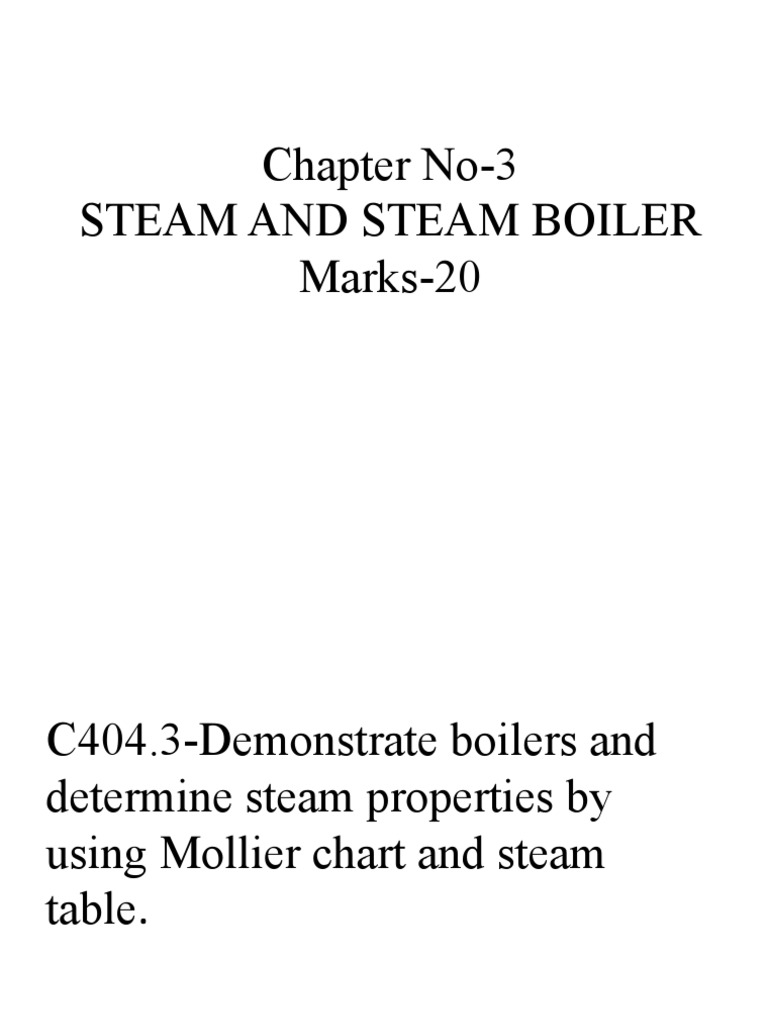 Chapter No-3 Steam and Steam Boiler Marks-20 | PDF | Boiler | Steam