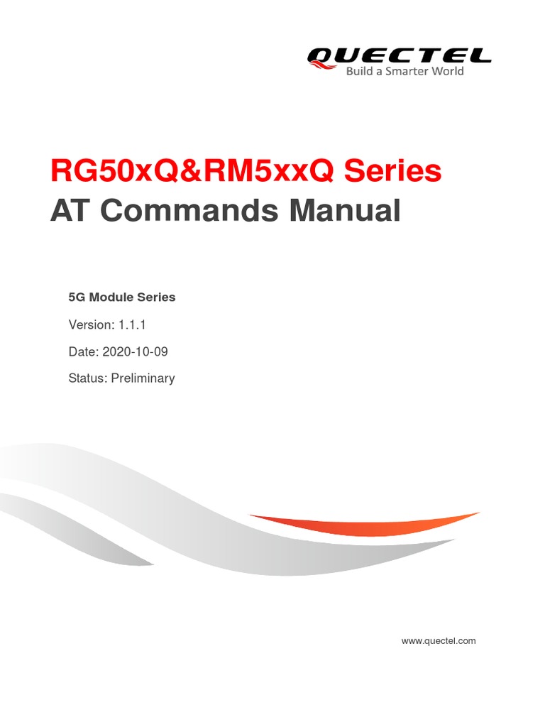 Quectel RG50xQ&RM5xxQ Series at Commands Manual V1.1.1 Preliminary 20201009 | PDF | Parameter ...