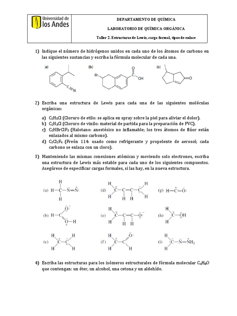 Laboratorio de Química Orgánica: Taller sobre Estructuras de Lewis ...